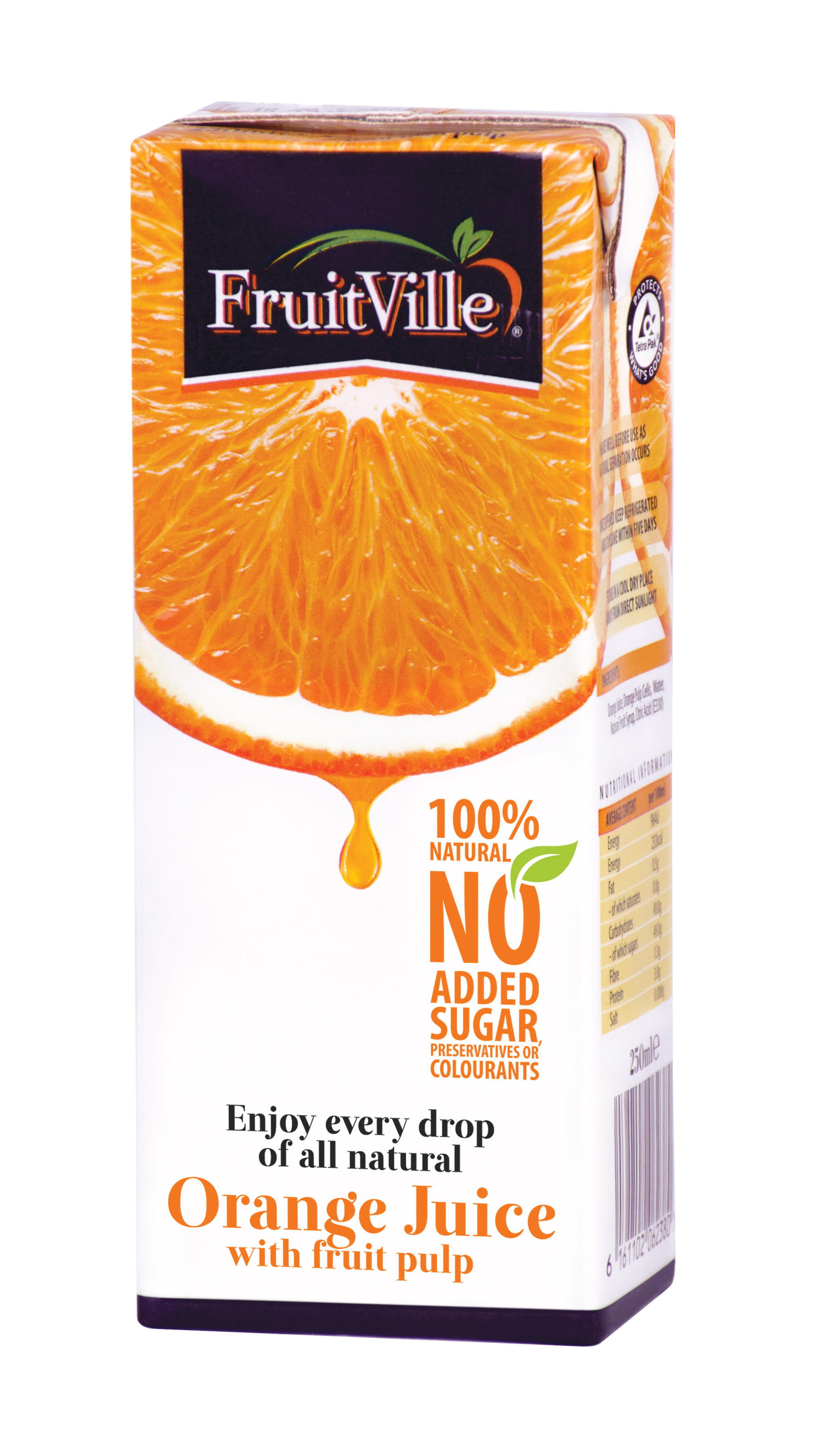 Fruitville Orange Juice With Fruit Pulp 250ml (Tetra) - Raisons ...