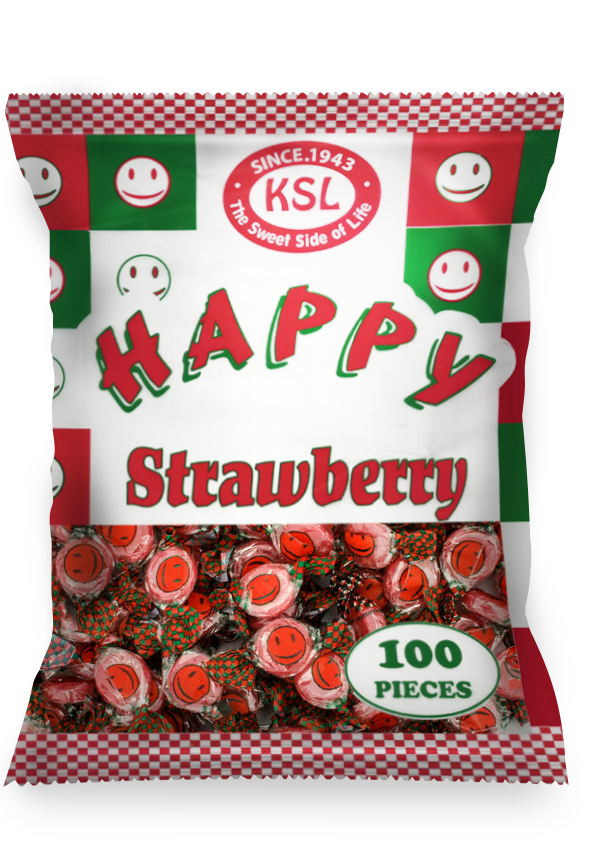 KSL Happy Stawberry 100Pcs - Raisons Distributors Ltd