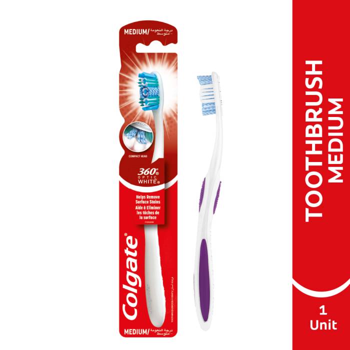 Colgate 360 Optic White Medium Toothbrush,1 unit - Raisons Distributors Ltd