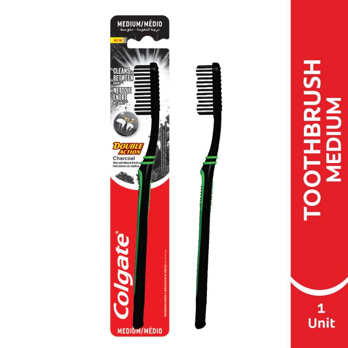 Colgate Double Action Charcoal Medium Toothbrush, 1 unit - Raisons ...