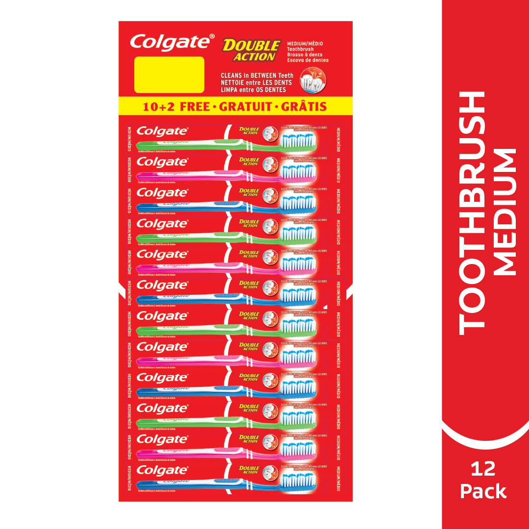 Colgate Double Action Medium Toothbrush, 12 units - Raisons ...