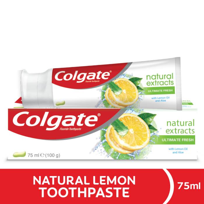 Colgate Natural Extracts Lemon and Aloe Oil, Ultimate Fresh Toothpaste ...