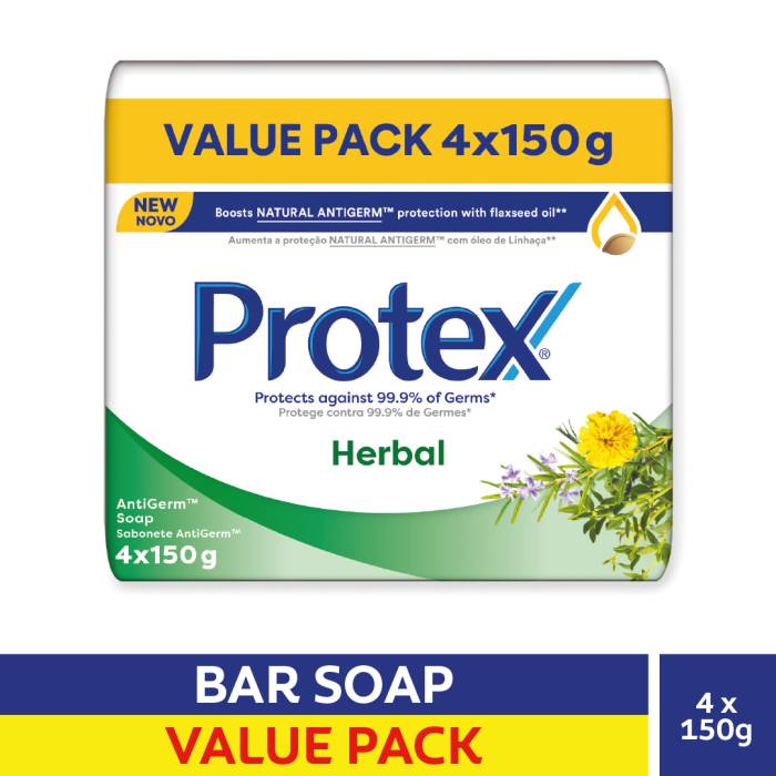 Protex Herbal Bar Soap 4 Pack, 150g - Raisons Distributors Ltd