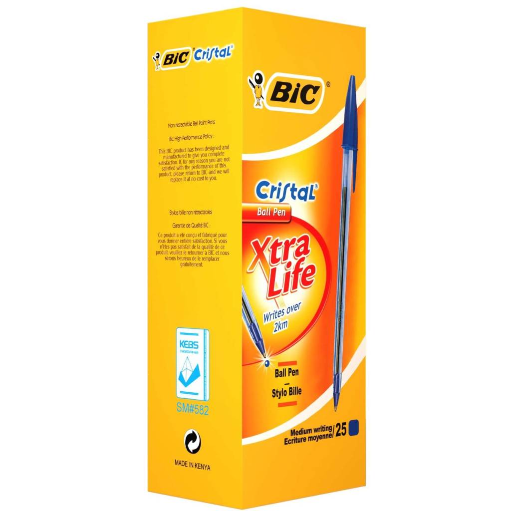 BIC Cristal Box 25 Blue - Raisons Distributors Ltd