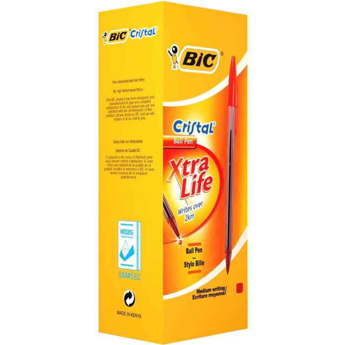 BIC Cristal Box 25 Red - Raisons Distributors Ltd